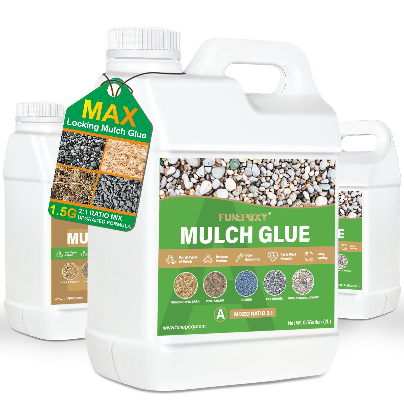 Local warehouse[1.5 Gallon Waterproof Mulch Glue] 1.5 Gallon FUNEPOXY